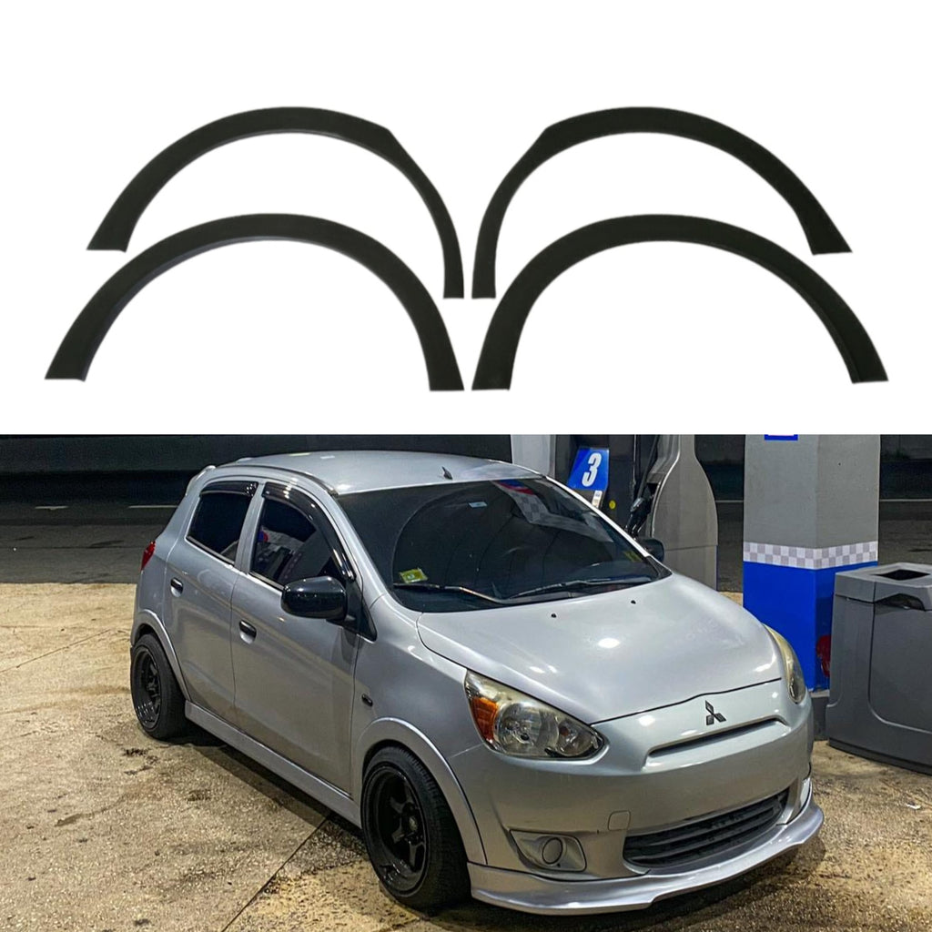 2014-2019 Mitsubishi Mirage hatchback fender flares 4pcs – King Fiber ...