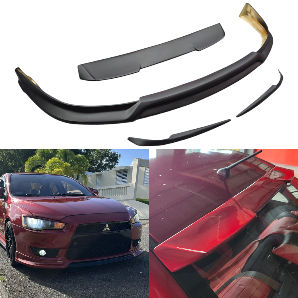 2008-2012 Mitsubishi Lancer Front Lip, Vicera y Cejas Combo 4pcs – King ...