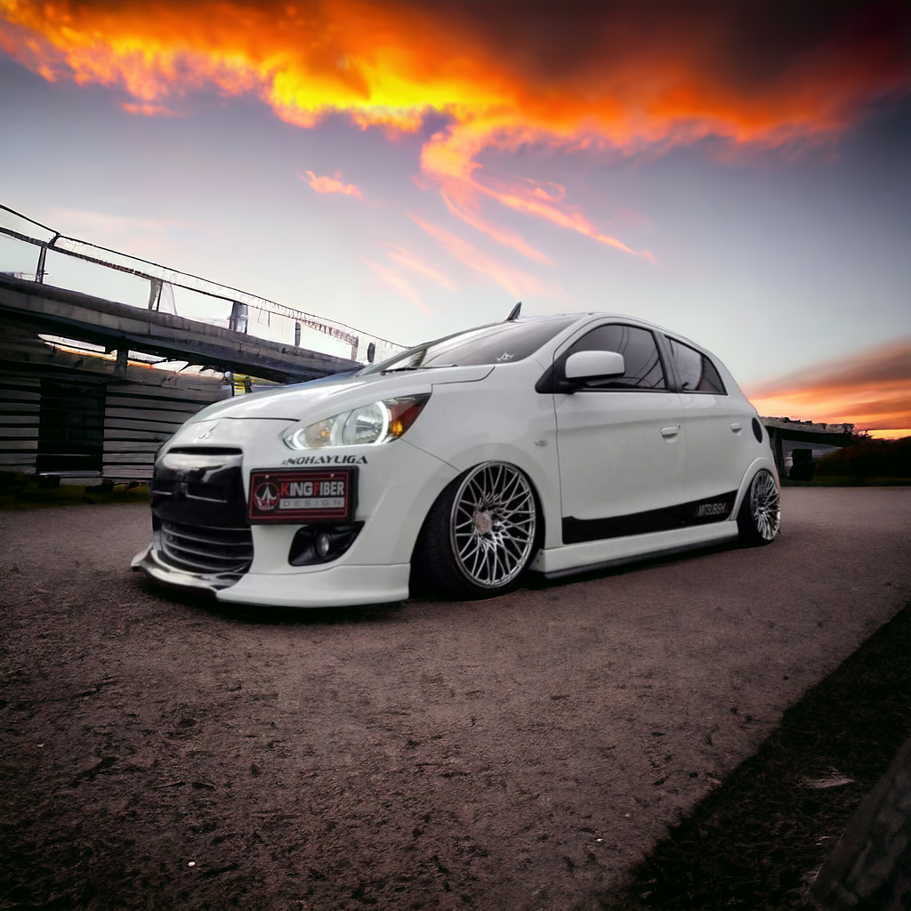 2014-2019 Mitsubishi Mirage Hatchback laterales "Side Skirts" set 2pcs ...